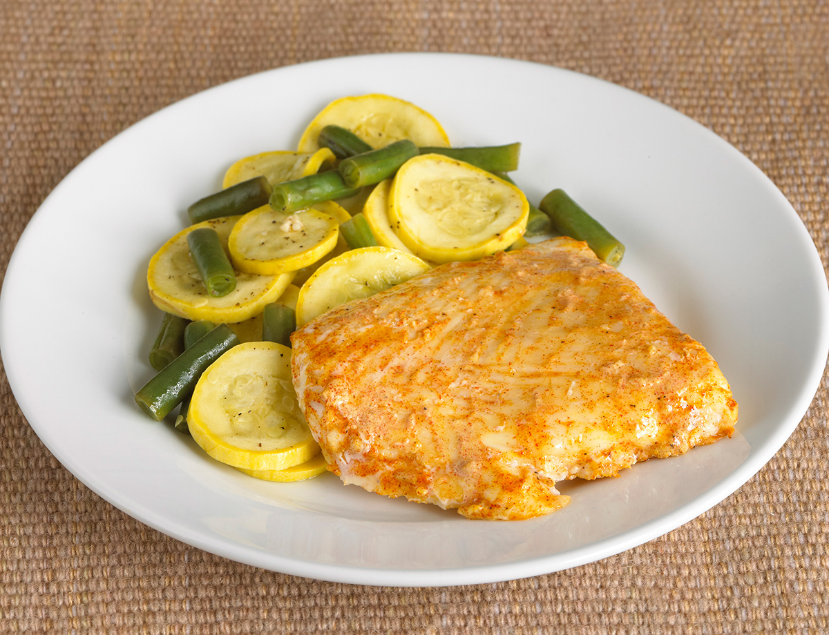 Tandoori Spiced Halibut with Steamed Vegetables | American Heart ...