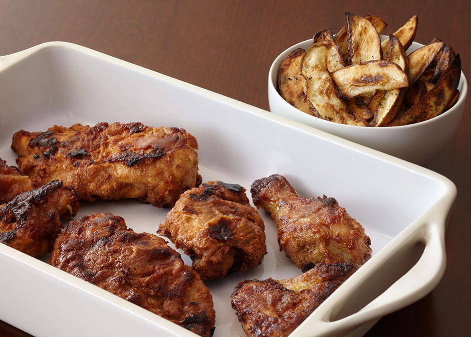 Oven-Fried Chicken with Roasted Potato Wedges | American Heart ...